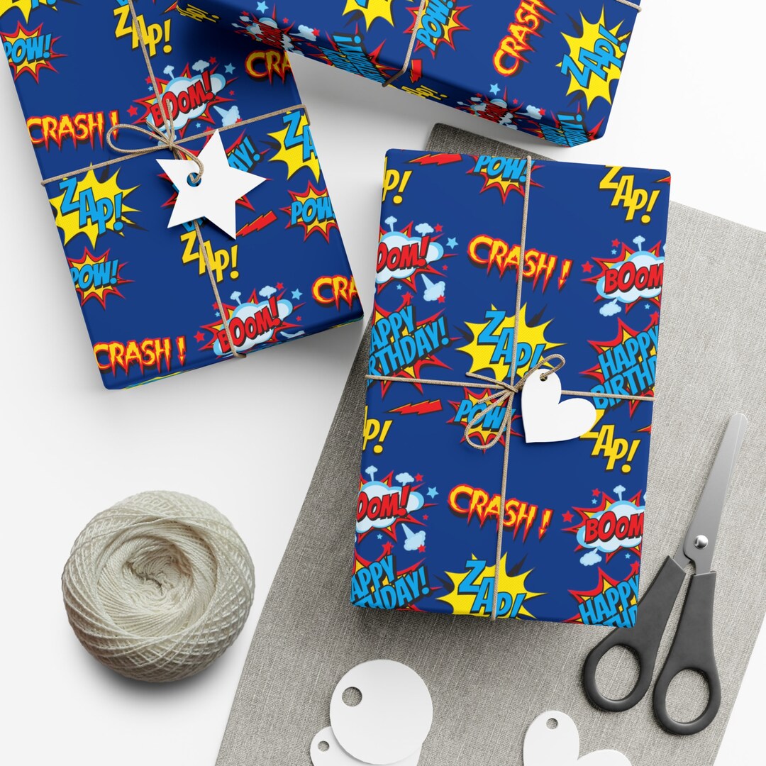 Comic Wrapping Paper~superhero|cute|fun|birthday|special Occasion ...