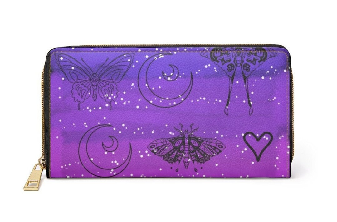 Magical Deadhead Moth Zipper Wallet~galaxy|moon|stars|cute|pastel Goth ...