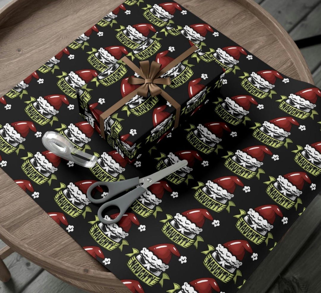 Naughty List Wrapping Paper, Christmas Gift Wrap~holiday Wrapping Paper ...