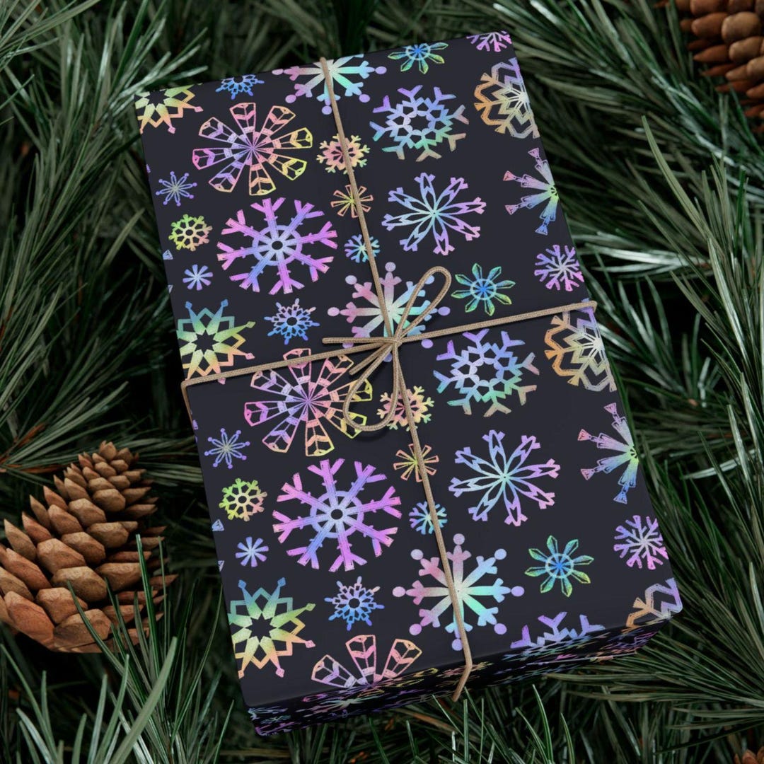 Pastel Rainbow Snowflake Wrapping Paper~holiday Gift Wrap|christmas ...