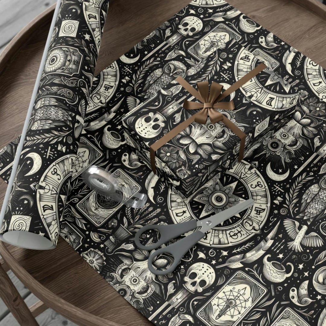 Spooky Tarot Card Wrapping Paper~gothic Evil Eye|halloween|party Supply ...