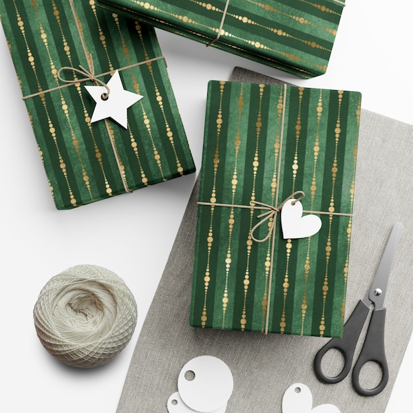 Green and White Wrapping Paper - Etsy