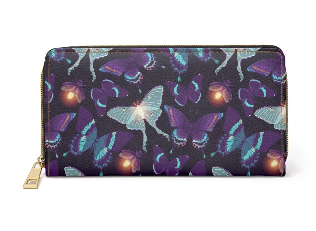 Lunar Moth Zipper Wallet~ Dark Fashion|goth Pocketbook|night Sky|gift ...