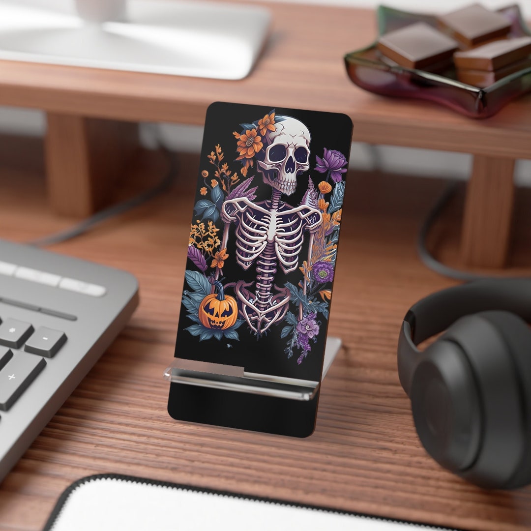 Floral Skull Mobile Display Stand~iphone|smartphone Accessory|skeleton ...