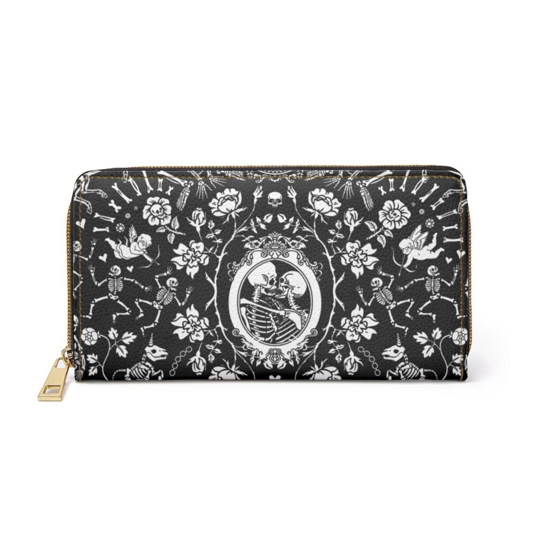 Romatic Goth Zipper Wallet~black Wallet| Gothic Purse |skull Purse - Etsy