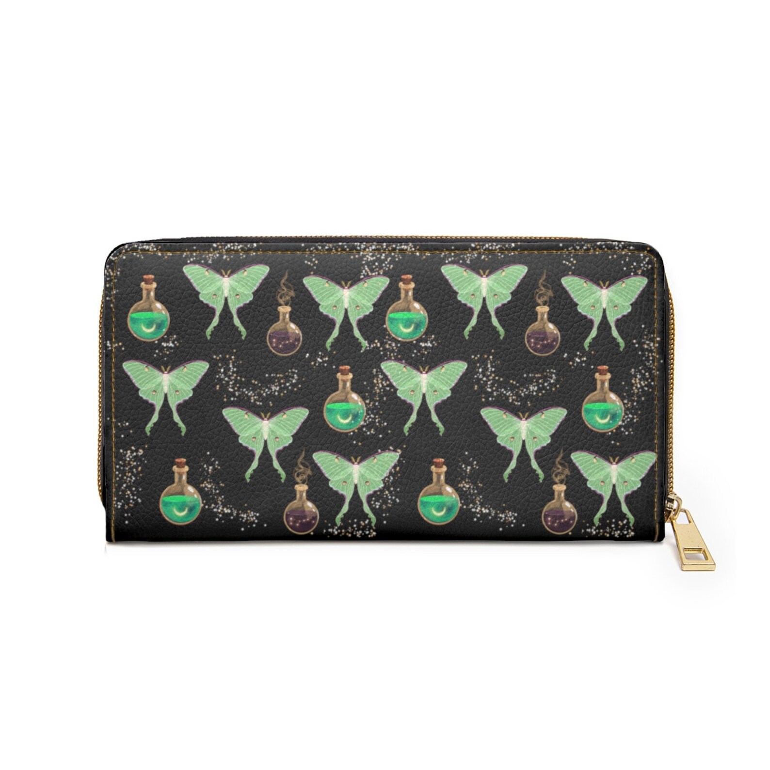 Luna Moth Zipper Wallet~goth|celestial|women's Pocketbook|gift Ideas - Etsy