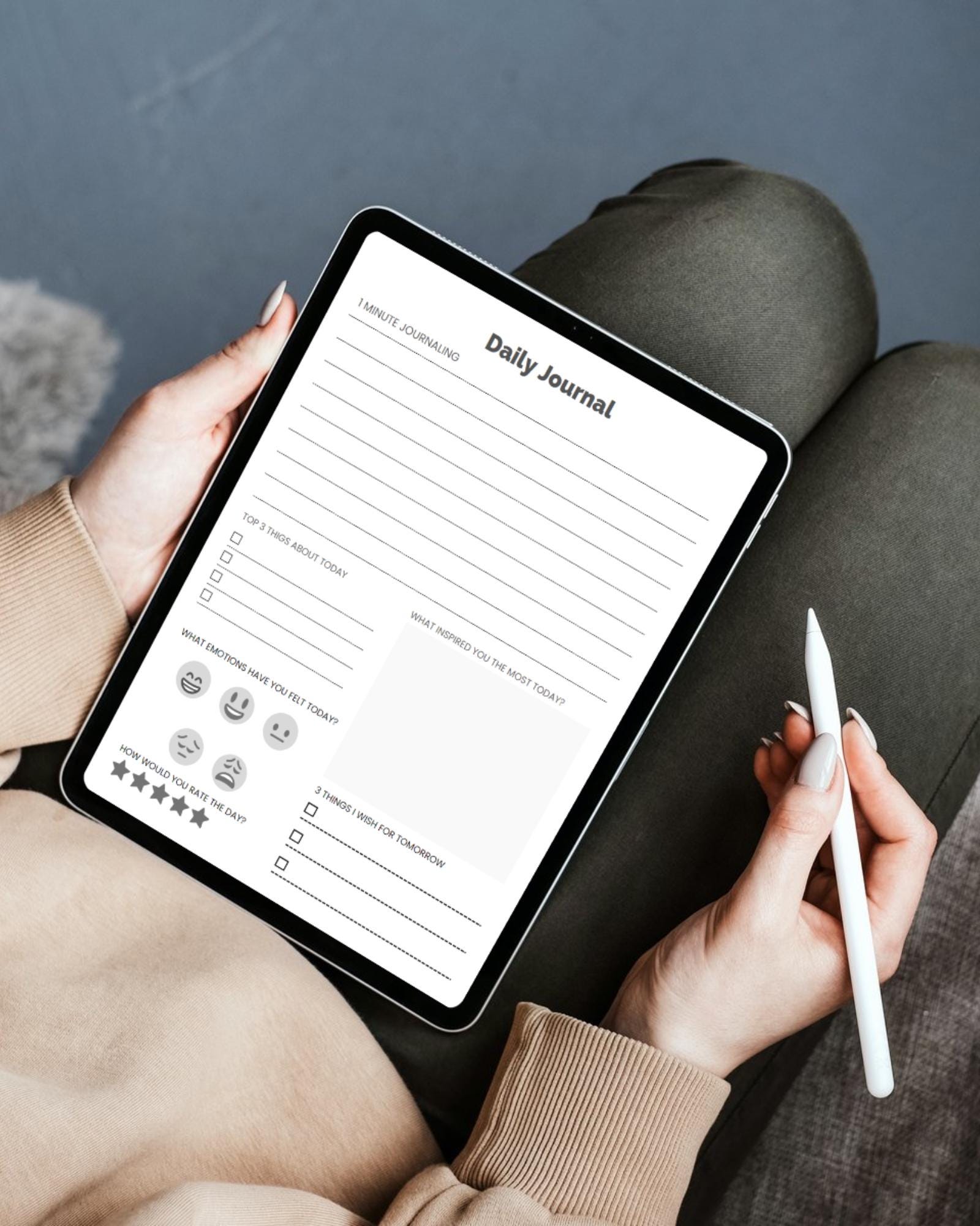 One Page Daily Journaling Sheet Self-reflection Printable Journal Page ...