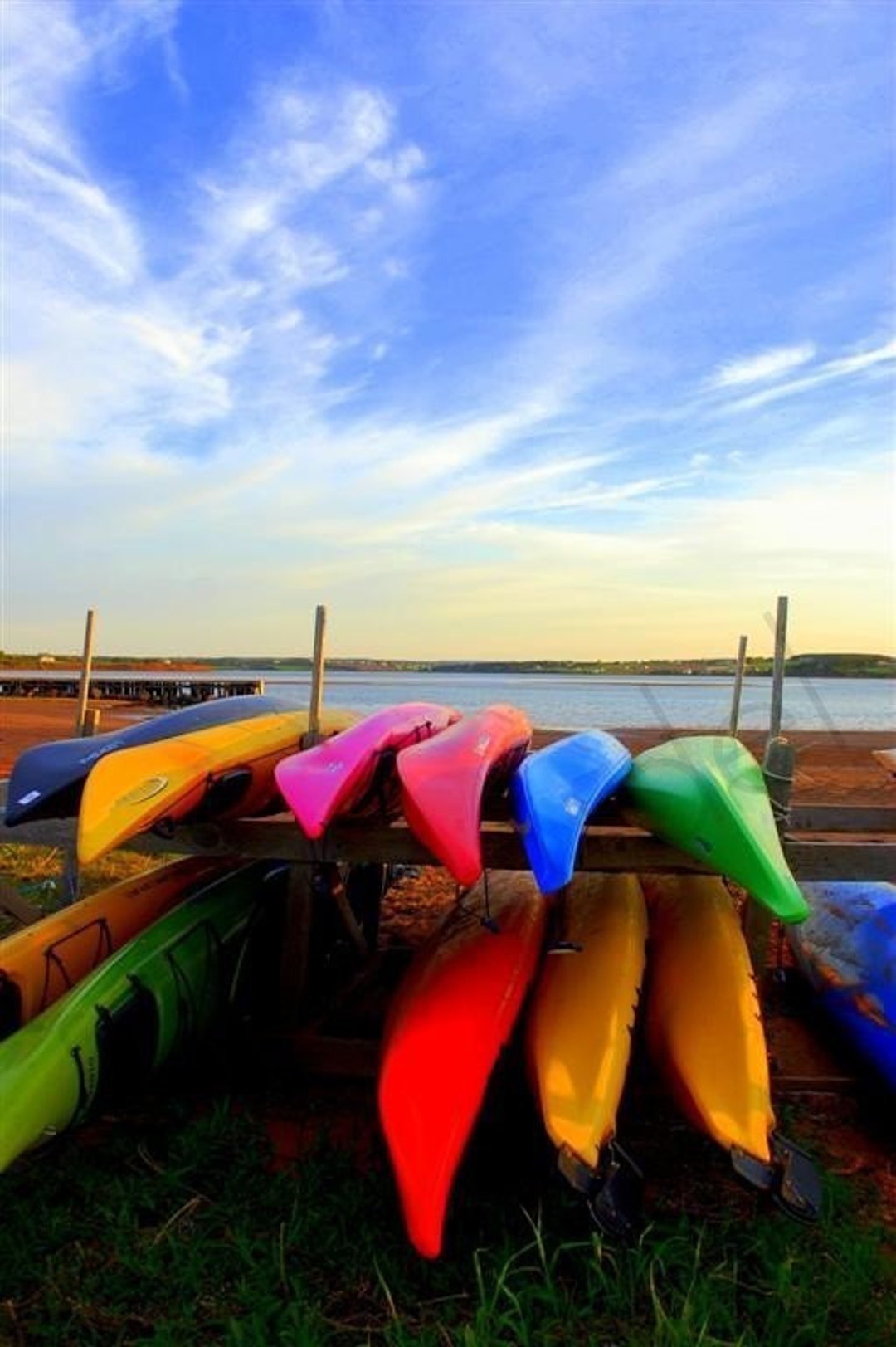 Prince Edward Island / PEI Photograph. Kayaks at Cavendish Beach ...