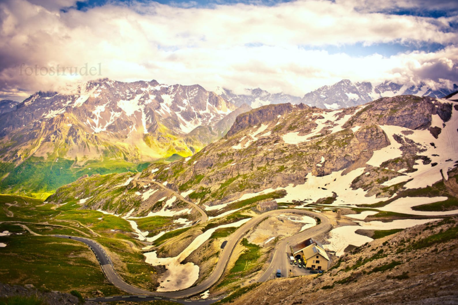 Col Du Galibier, Southern France Photograph. Switchbacks Zigzag Road ...