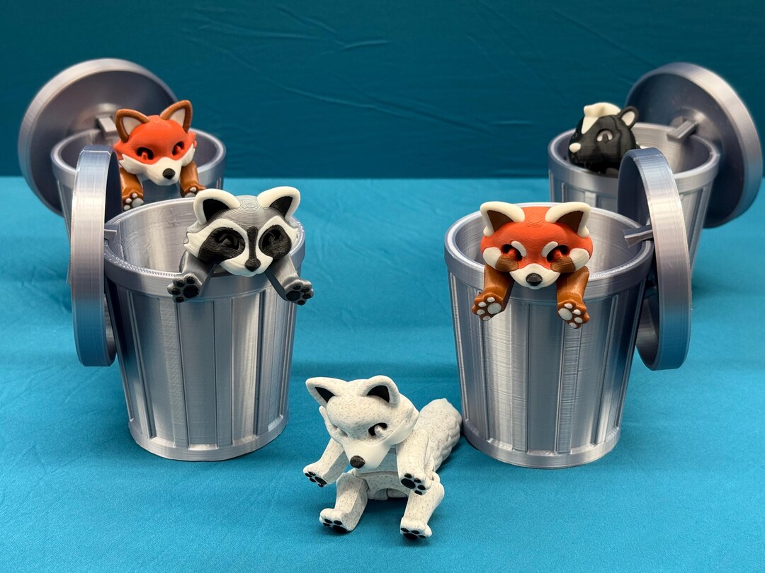 Trash Bandits 3D Printed Raccoon, Red Panda, Fox, White Fox, Possum or ...