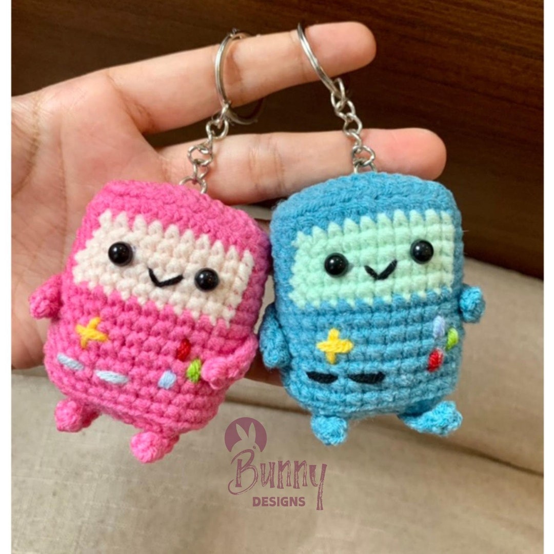 Couple BMO Crochet Keychains, Cute Crochet Couple Keychains, Cute ...