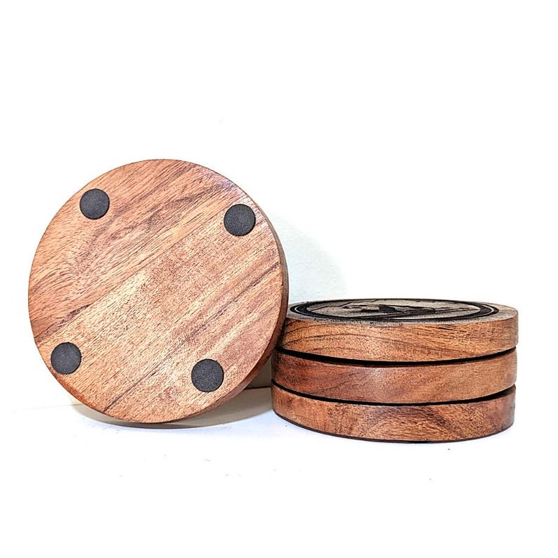 Set of 4 Laser Engraved Pando Commando Wood Coasters - Etsy