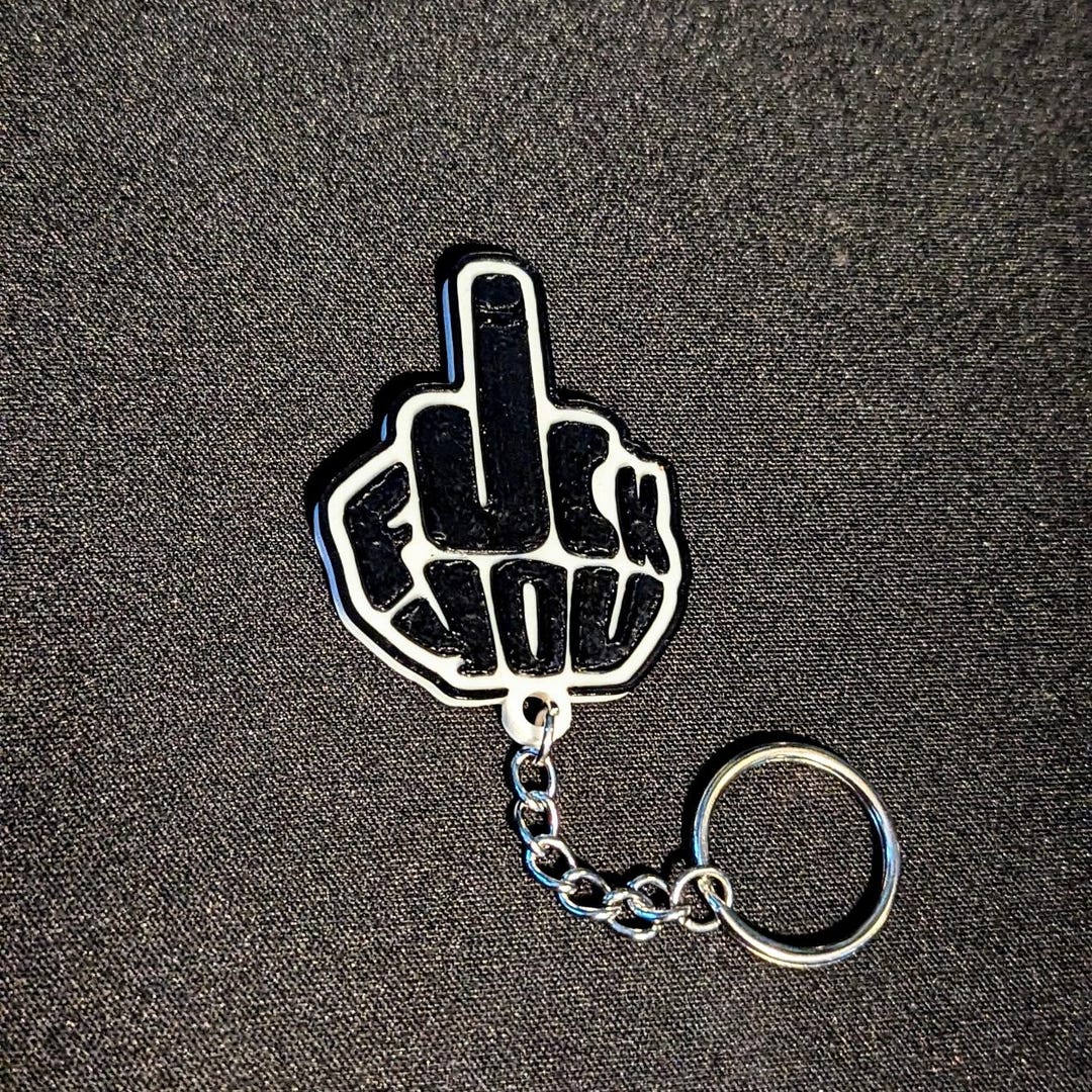 Bold 'fck You' Middle Finger Keychains - Etsy