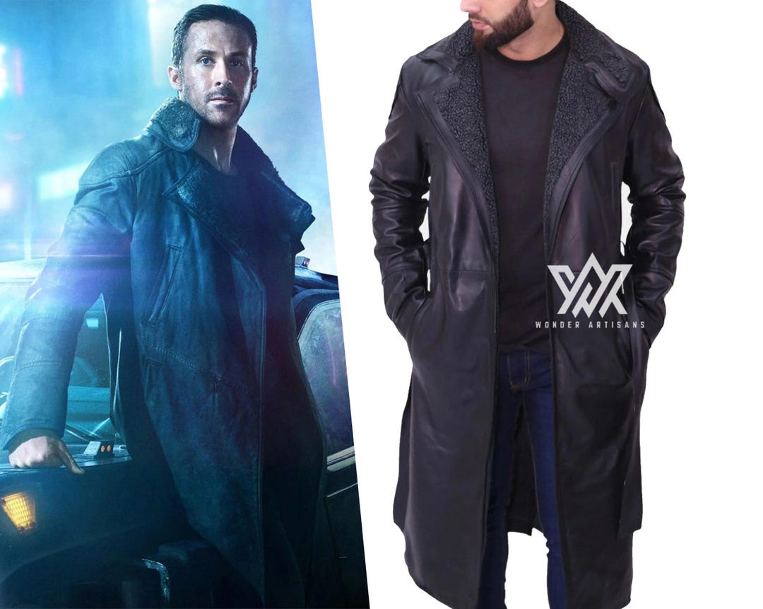 Blade Runner 2049 Ryan Cosplay Ryan Gosling Black Leather Long Coat - Etsy