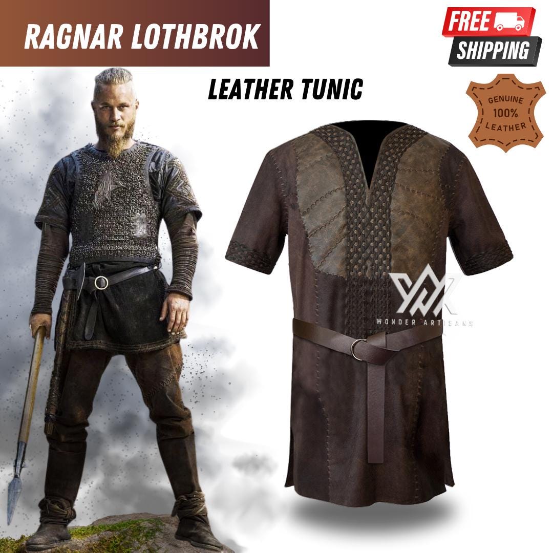 Ragnar Costume Jacket Vikings Ragnar Lothbrok Cosplay Leather Tunic ...