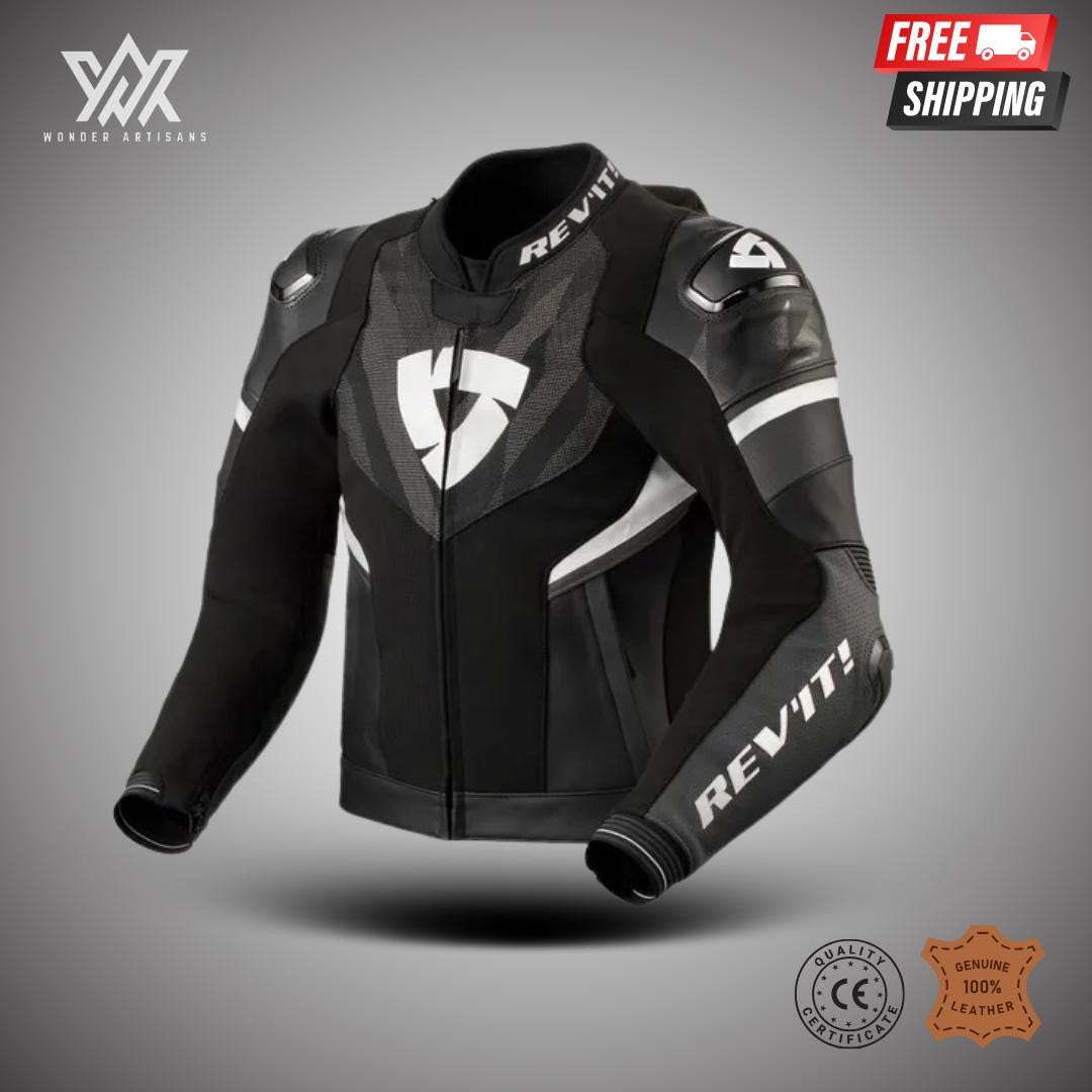 Men's REV'IT Motorcycle Jacket Cowhide Leather Jacket CE Certified ...