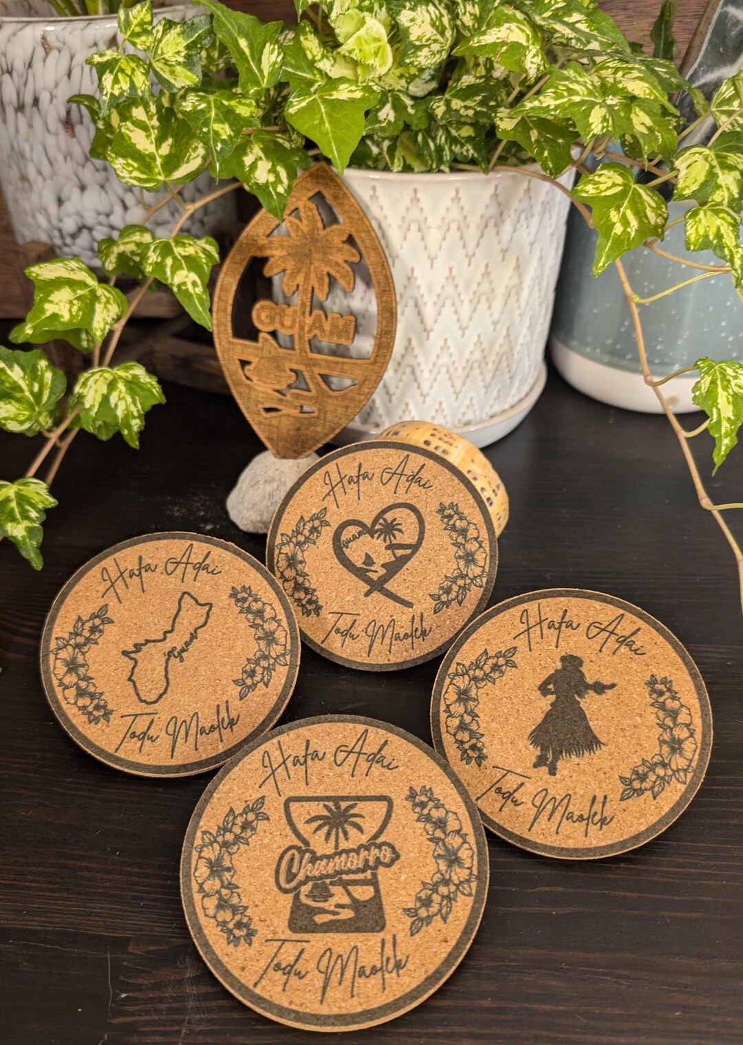 GUAM Cork Coasters - Custom Island Designs - Variety Pack - Etsy