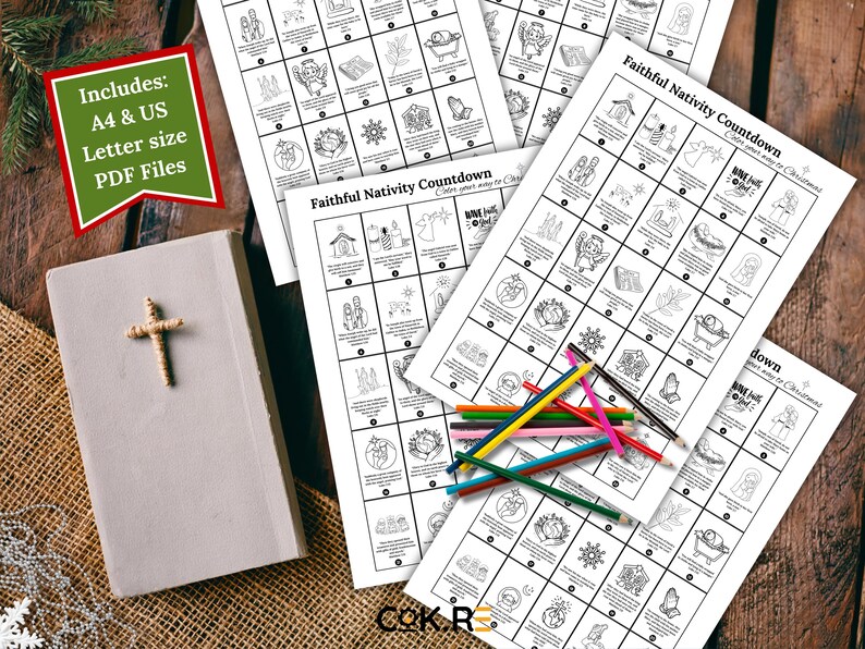 Advent Printable Nativity Coloring Countdown | Fun Kids Activities ...