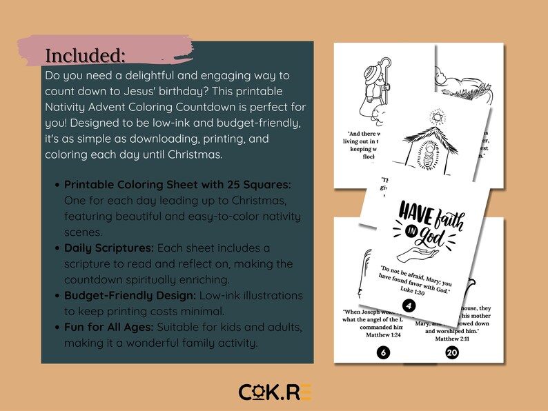 Advent Printable Nativity Coloring Countdown | Fun Kids Activities ...