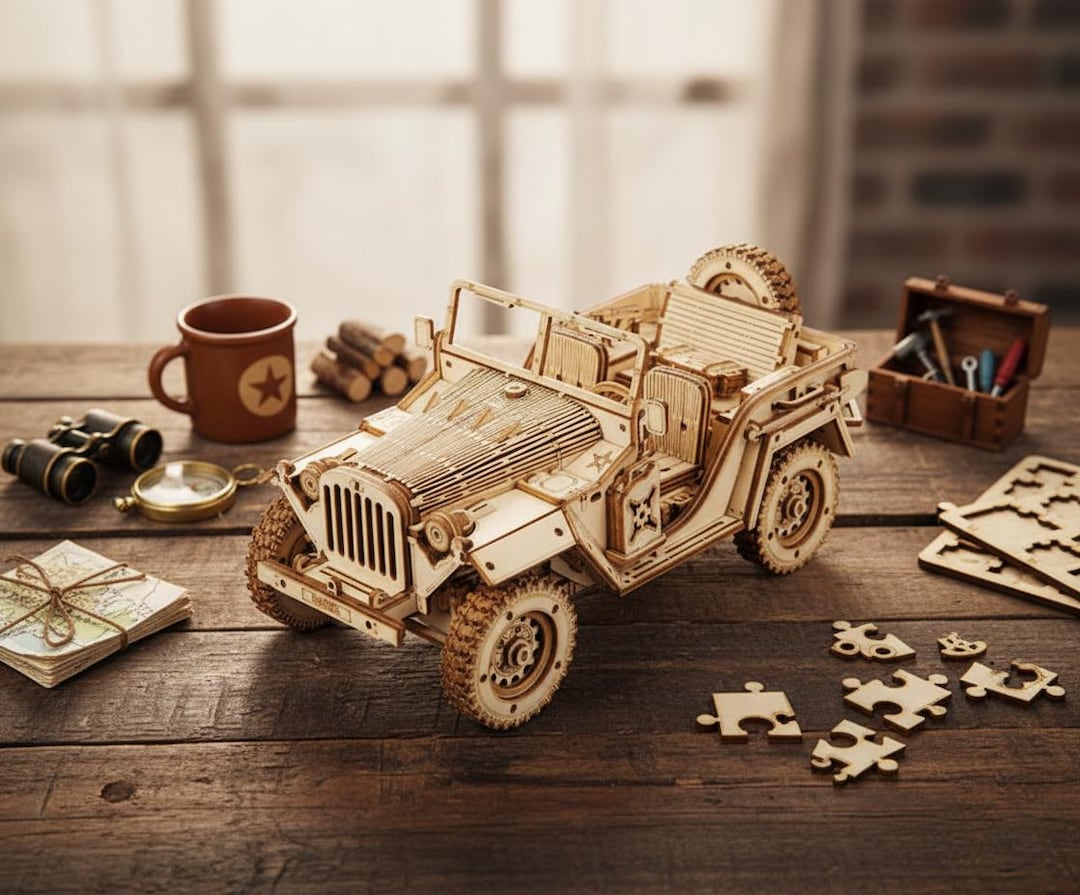 Wooden 3D Puzzle Car Model 12.1x2.6x3.2 In, DIY Mechanical Kit. - Etsy