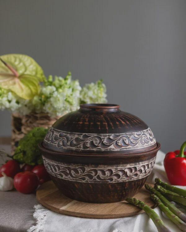 Red Clay Bread Box 3.5L, Handmade Ceramic Bread Keeper, Eco Kitchen ...