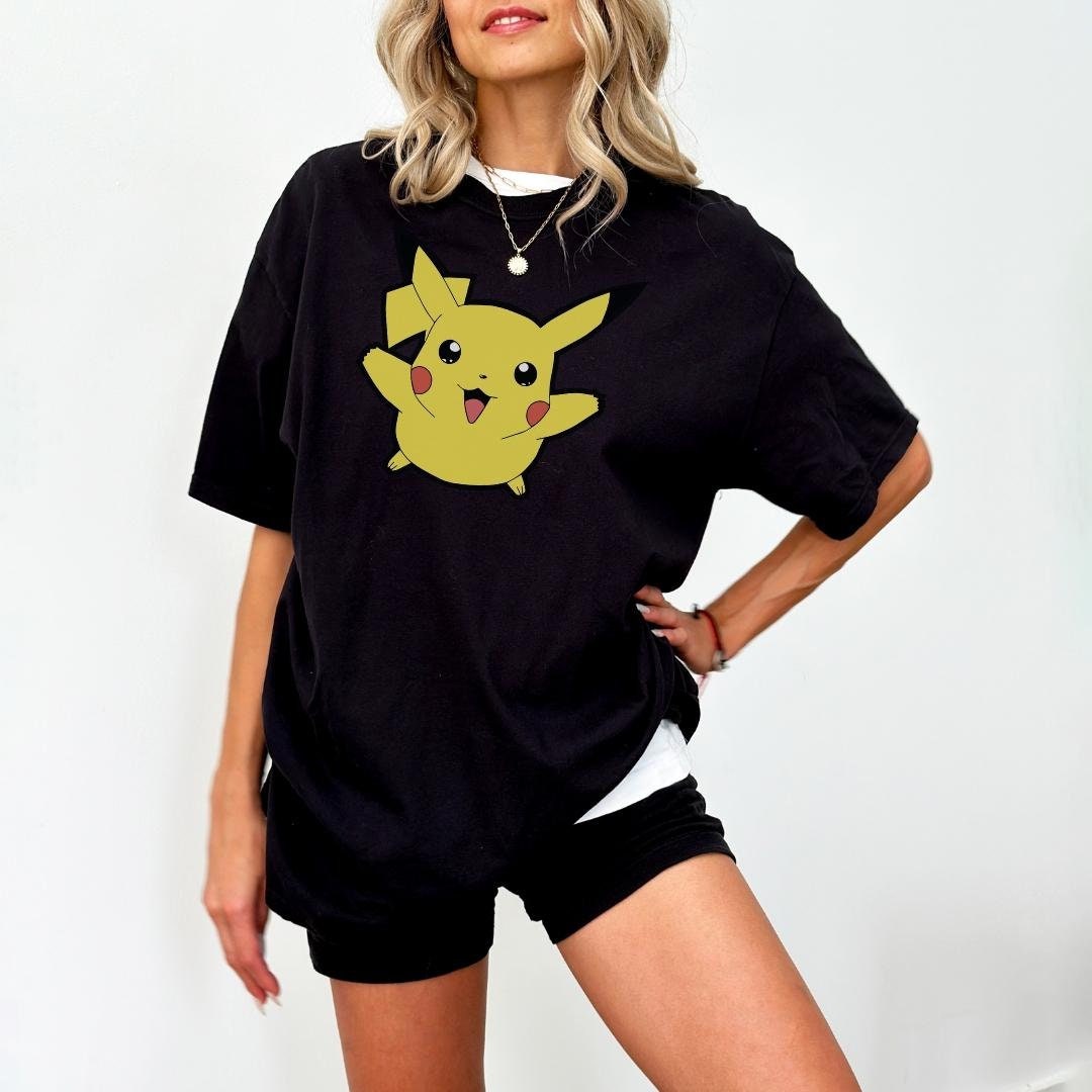 Cute Pikachu Graphic T-shirt, Comfort Colors® Tee, Anime Character ...