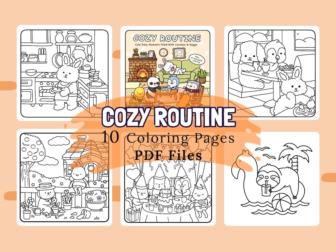 Cozy Hygge Coloring Pages | 10 Printable Coloring Pages | Cozy Season ...