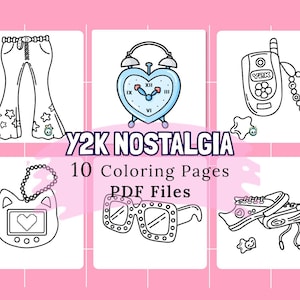 Y2K Nostalgia Coloring Pages: 10 Retro 2000s Designs (instant Download ...