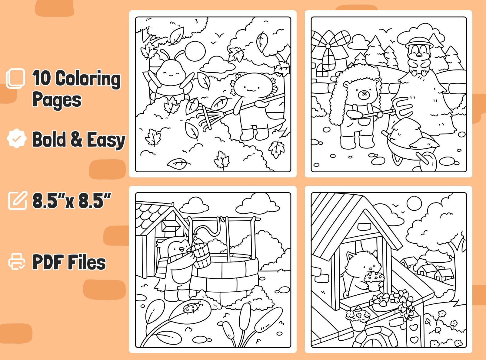 Cozy Fall Coloring Pages 10 Printable Coloring Pages Cozy Season ...