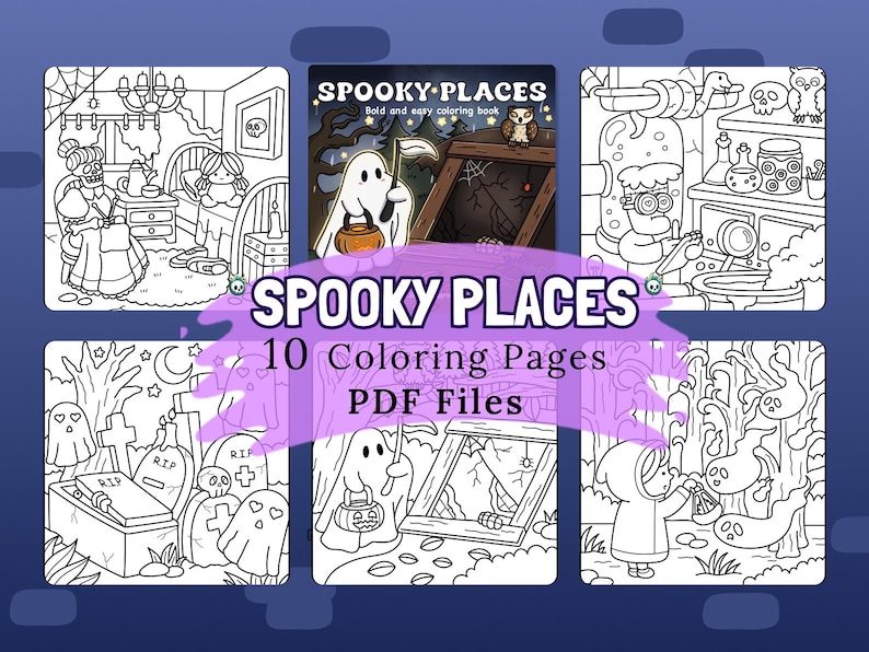 Spooky Cozy Coloring Pages | 10 Printable Coloring Pages | Spooky ...
