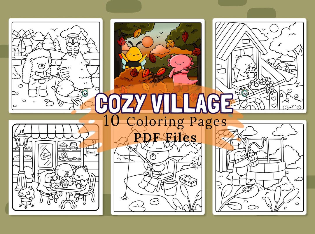 Cozy Fall Coloring Pages | 10 Printable Coloring Pages | Cozy Season ...