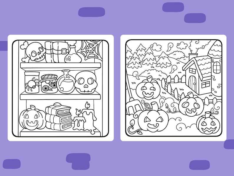 Spooky Cozy Coloring Pages | 10 Printable Coloring Pages | Spooky ...