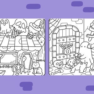 Spooky Cozy Coloring Pages 10 Printable Coloring Pages Spooky Season ...