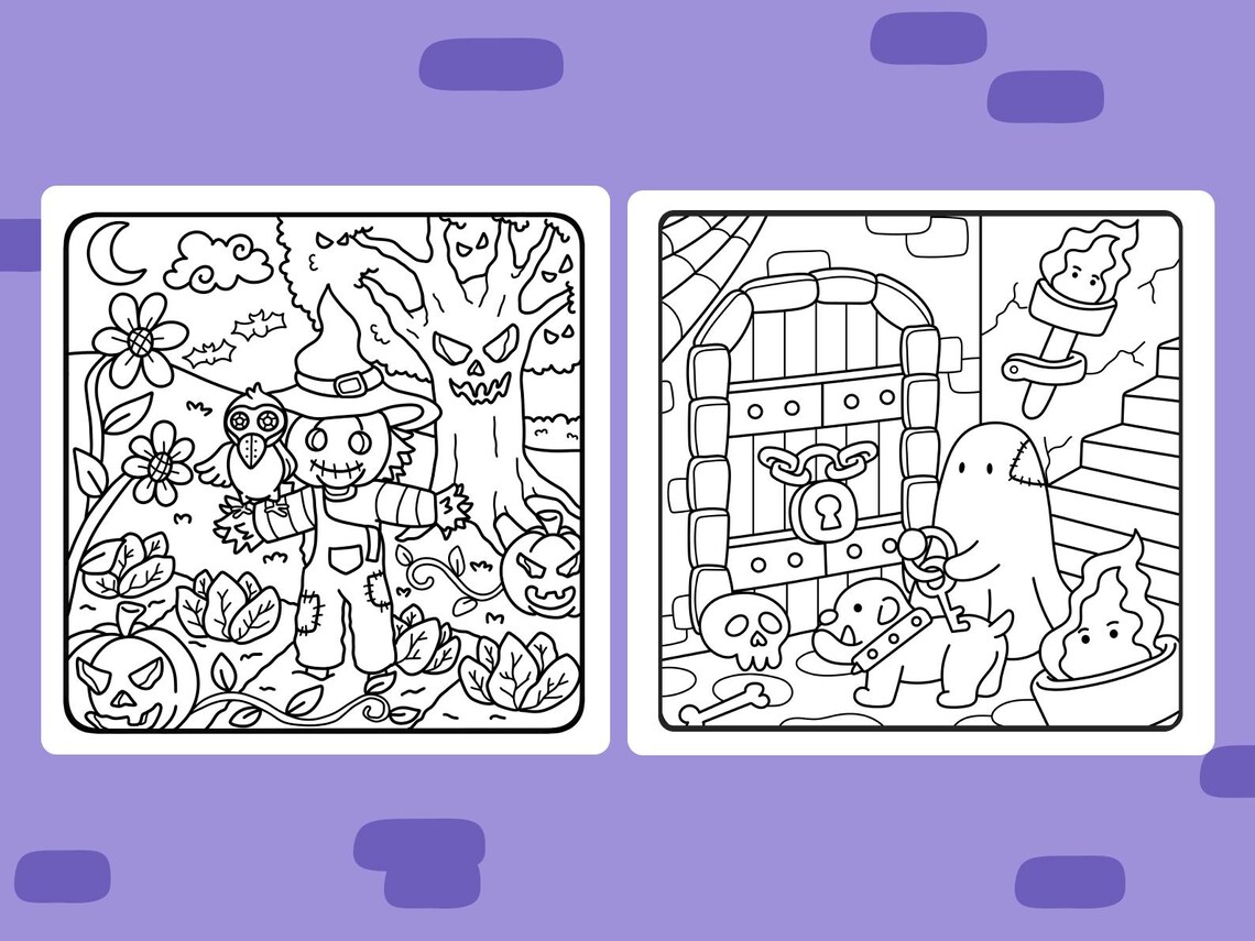 Spooky Cozy Coloring Pages | 10 Printable Coloring Pages | Spooky ...