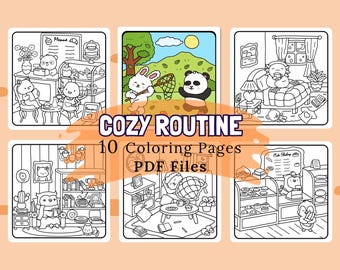 Hygge Cozy Coloring Pages | 10 Printable Coloring Pages | Cozy Season ...