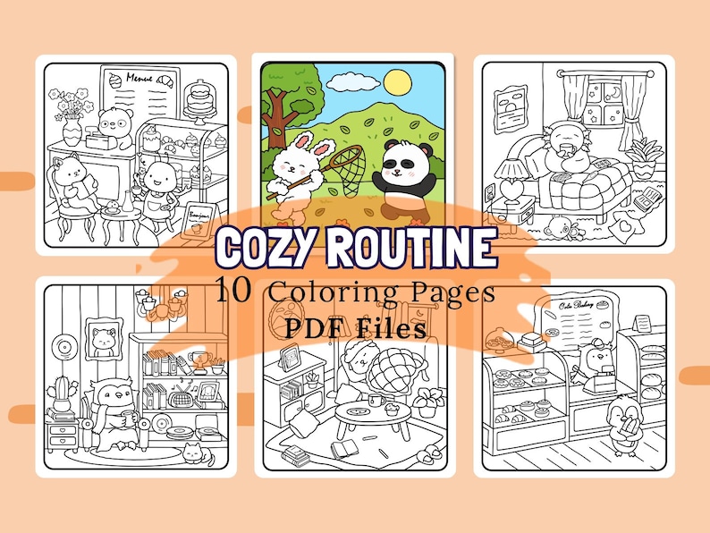 Cozy Hygge Coloring Pages | 10 Printable Coloring Pages | Cozy Season ...