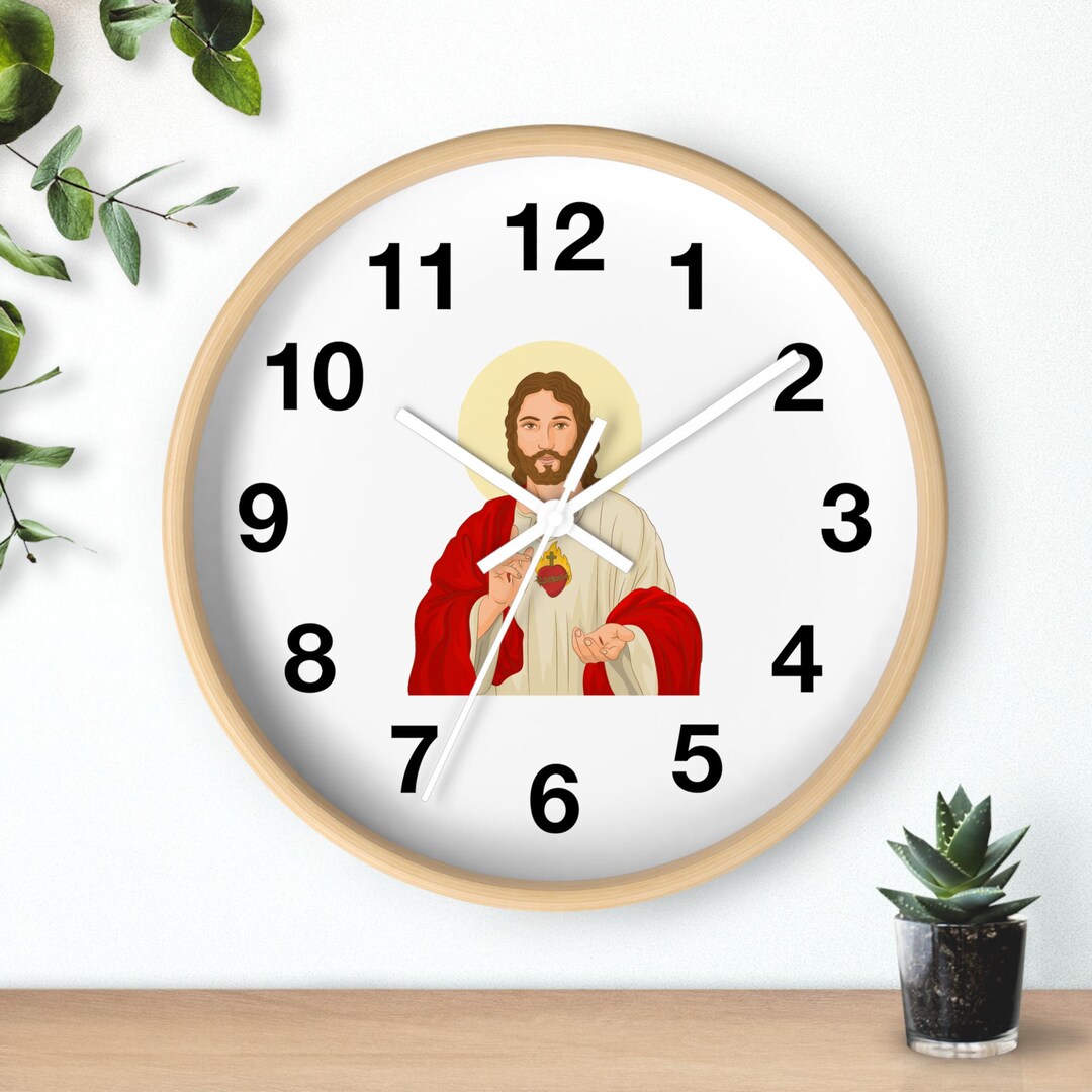 Inspirational Jesus Wall Clock, Religious Home Decor, Christian Gift ...