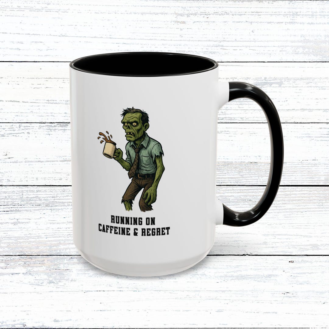 Zombie Office Worker Coffee Mug: Running on Caffeine & Regret - Etsy