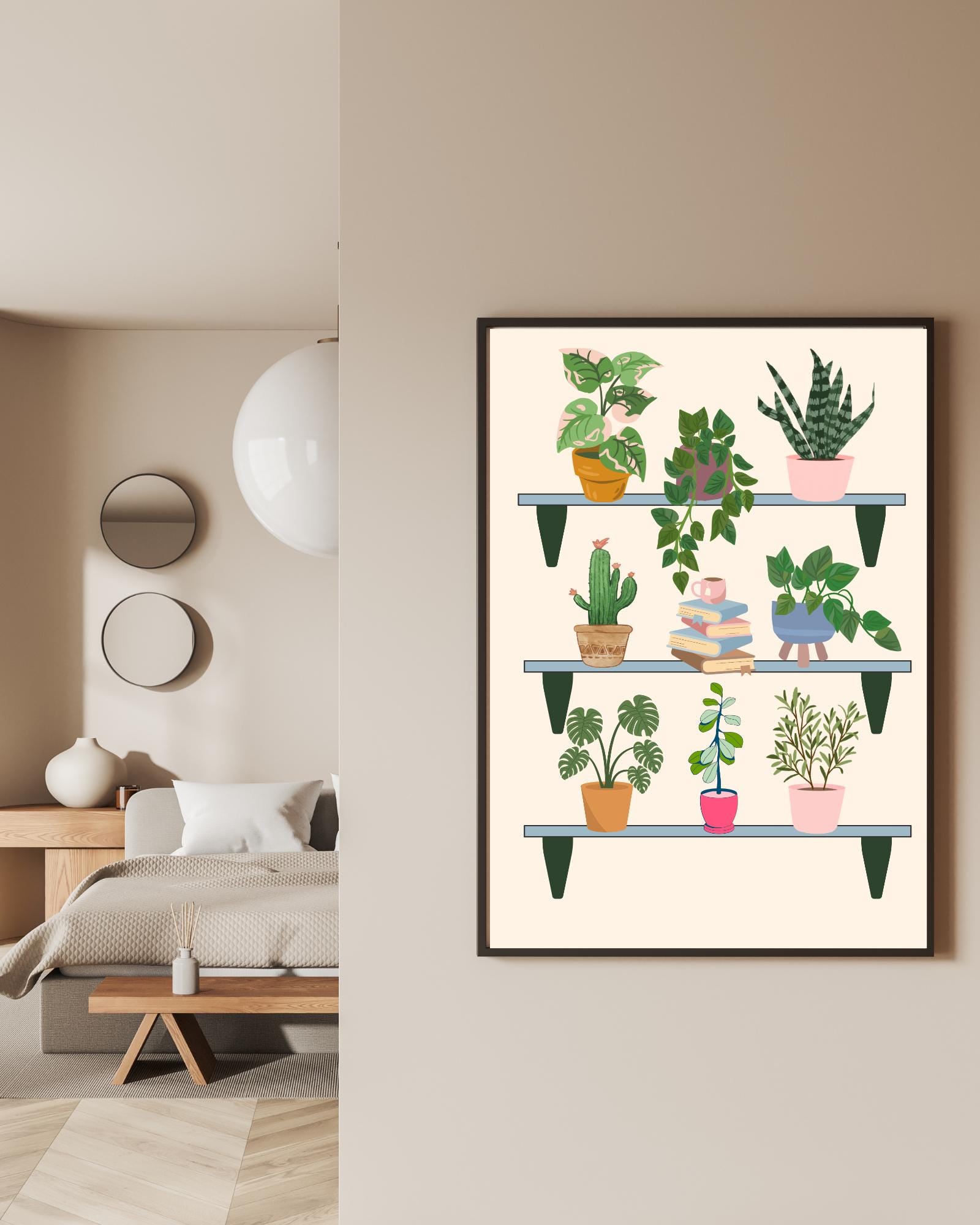 House Plants Art Print: Boho Potted Plants Wall Decor (digital Download ...