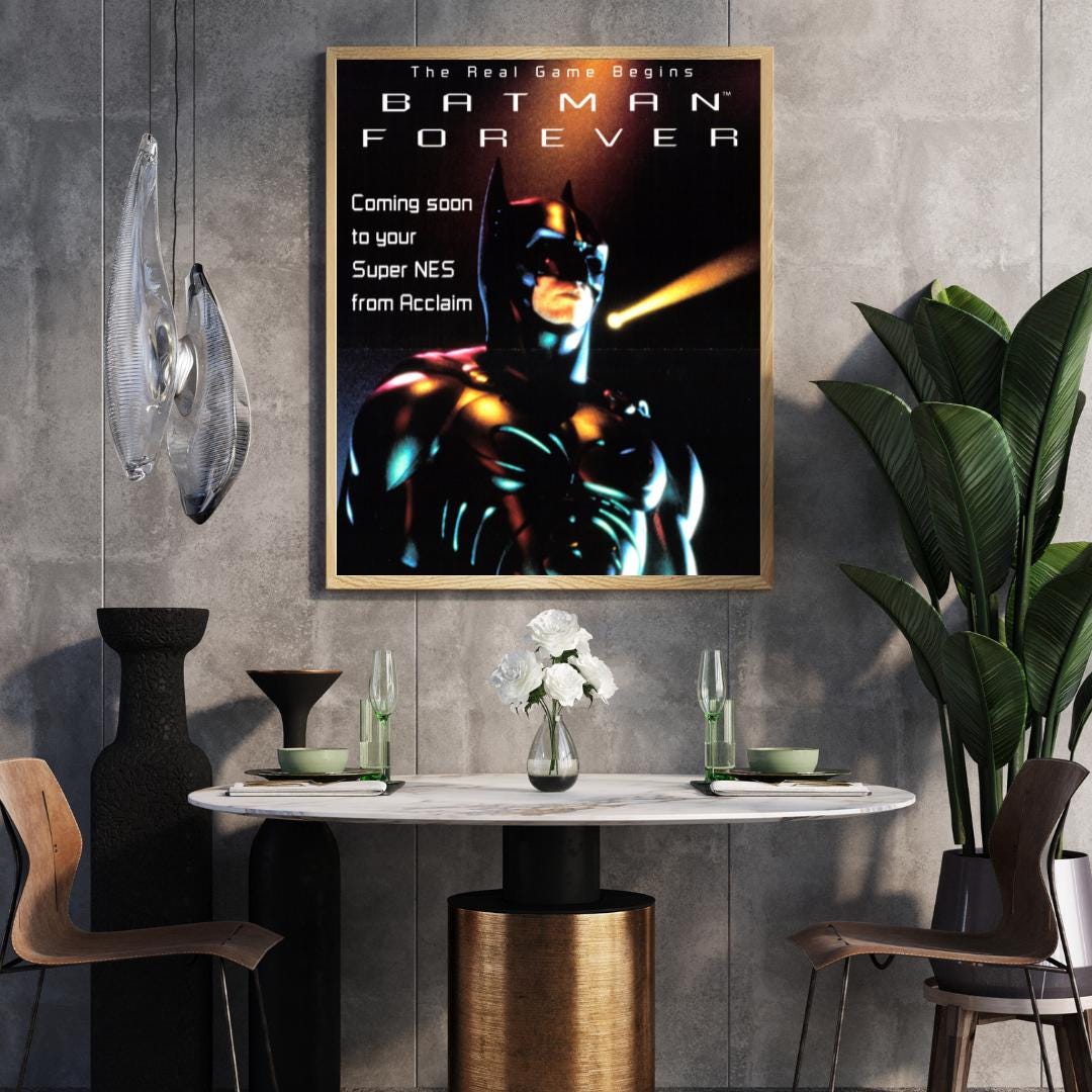 Batman Forever Retro Digital Print Classic Super NES Gaming Poster Wall ...