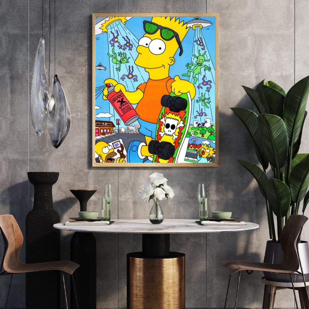 Bart Simpson Digital Print Retro Art for Kids and Adults - Etsy UK