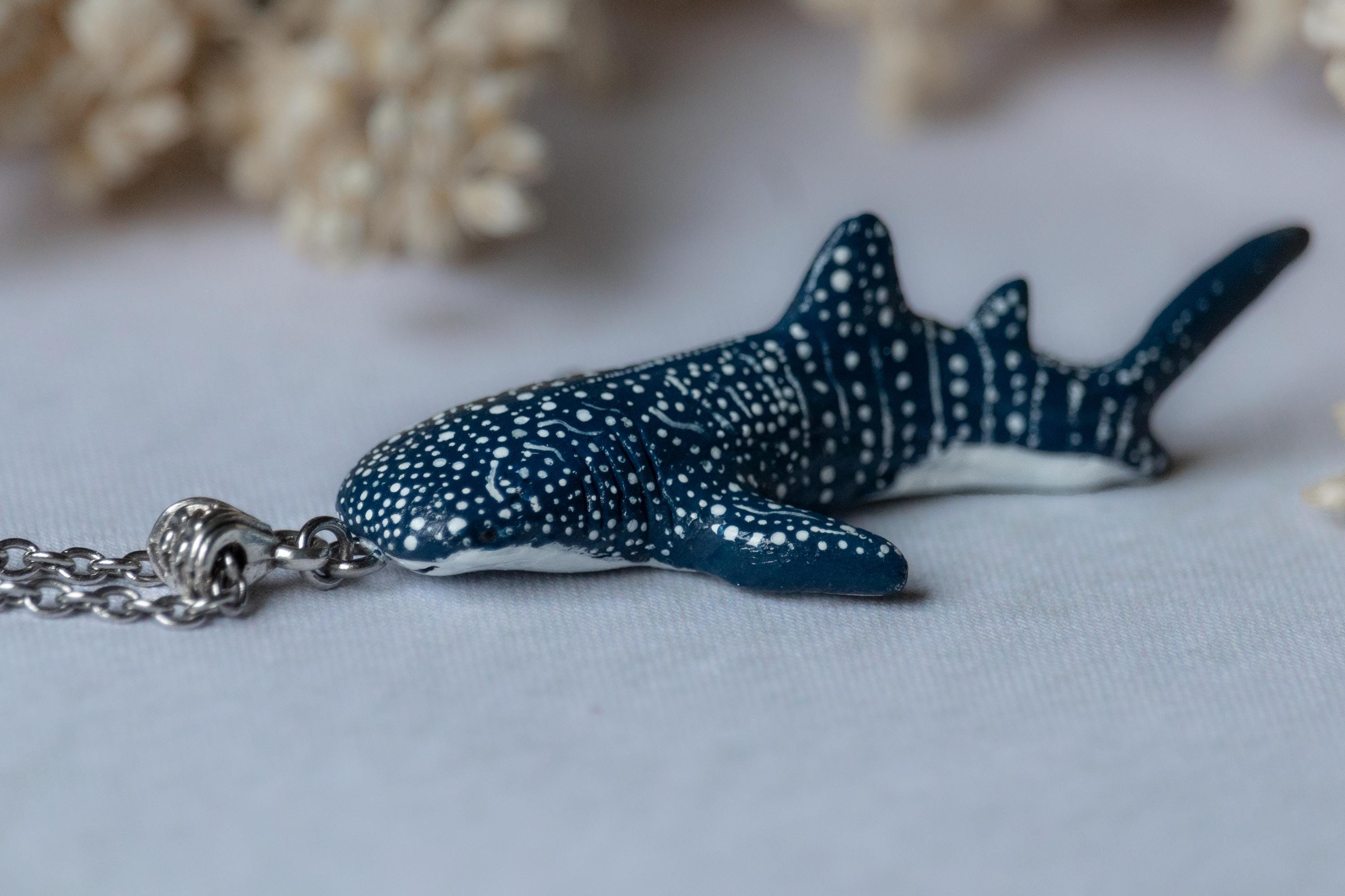 Whale Shark Blue Necklace, Sea Animal Beach Charm, Handmade Whale Shark ...