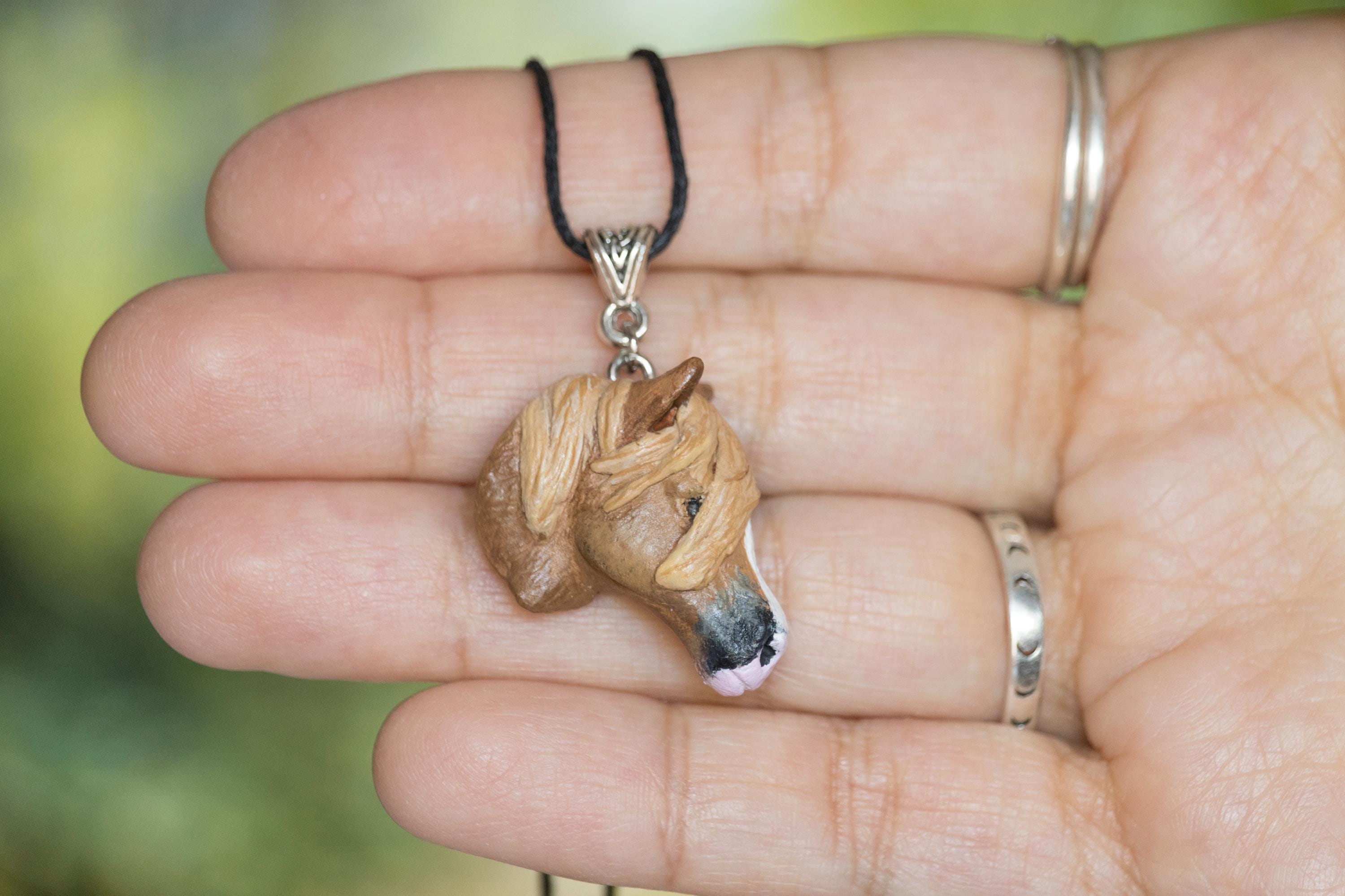 Custom Horse Necklace, Personalized Miniature Chestnut Horse Pendant ...