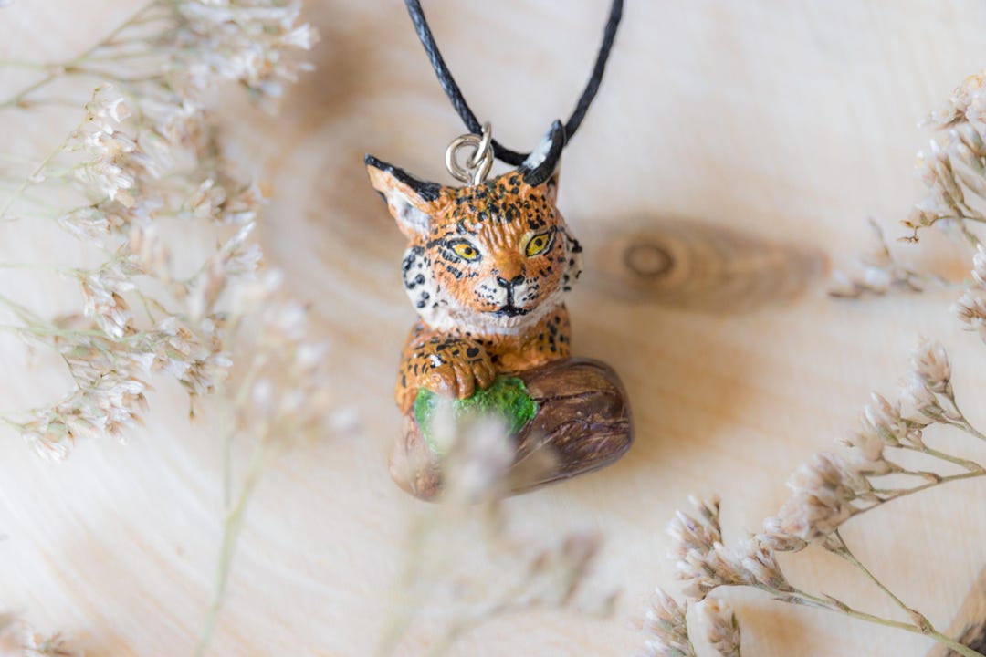 Wild Cat Puppy Wildlife Jewelry in the Forest Pendant, Iberian Lynx ...