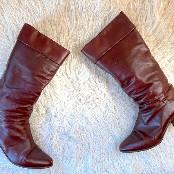 Burgundy Boots - Etsy