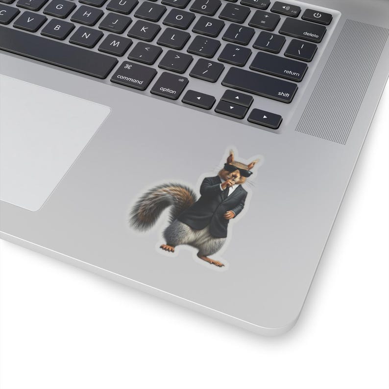 Secret Agent Squirrel Kiss-cut Sticker - Fun and Whimsical Vinyl Decal ...