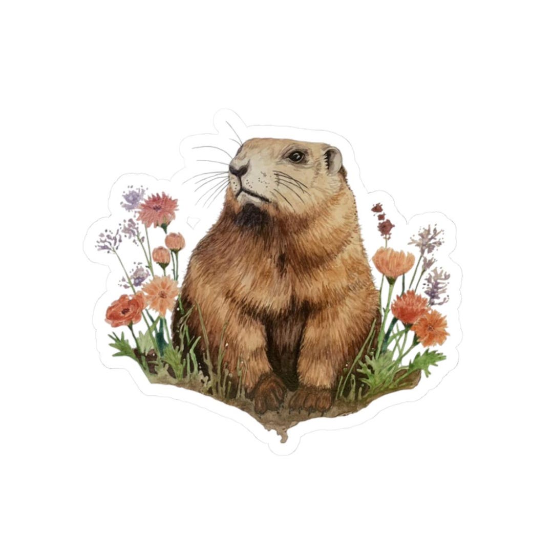 Cute Groundhog Stickers, Adorable Animal Stickers, Fun Sticker Set ...