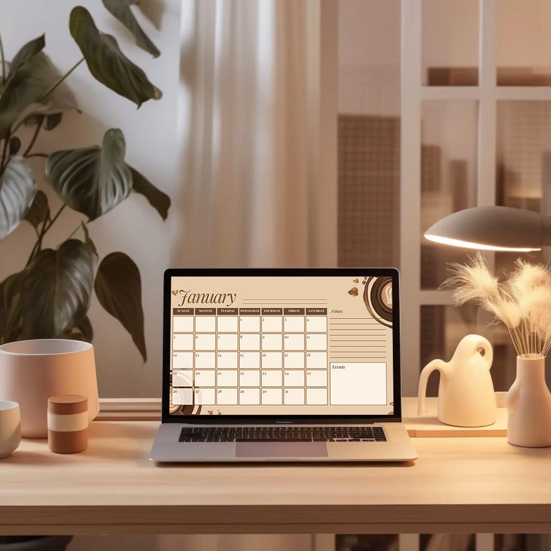 Elegant 2025 Desktop Wallpaper Calendar Minimalist Monthly Planner ...