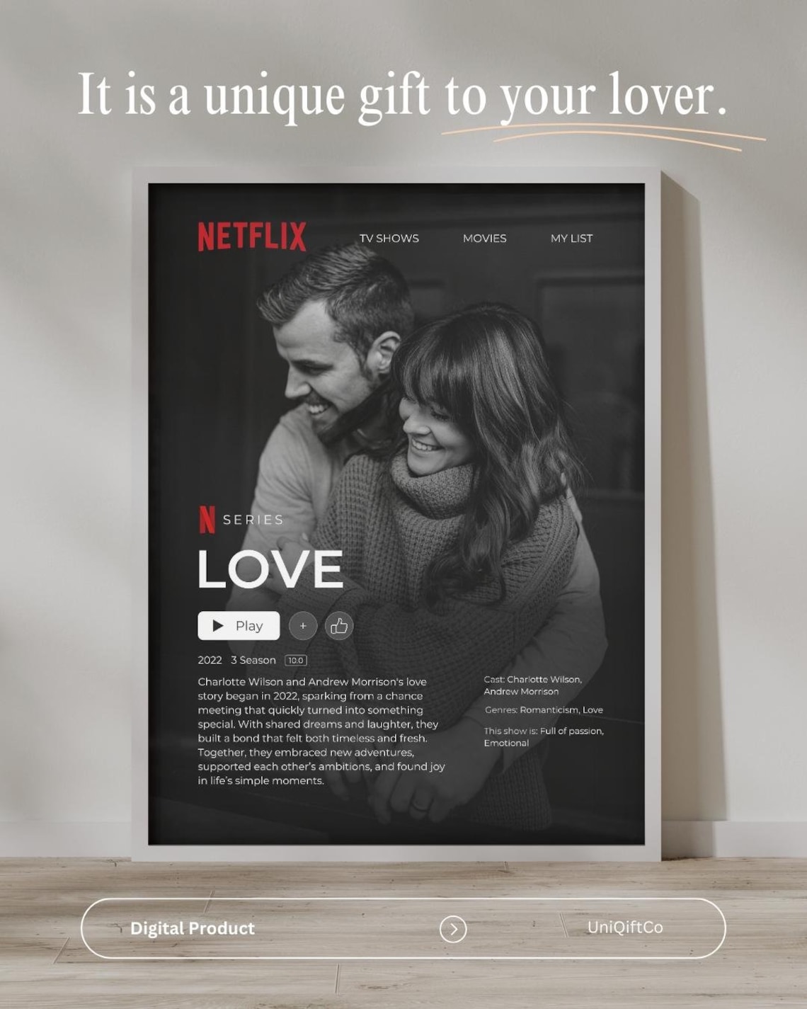 Netflix Rolled Poster, Personalized TV Show Movie Theme Wall Art ...