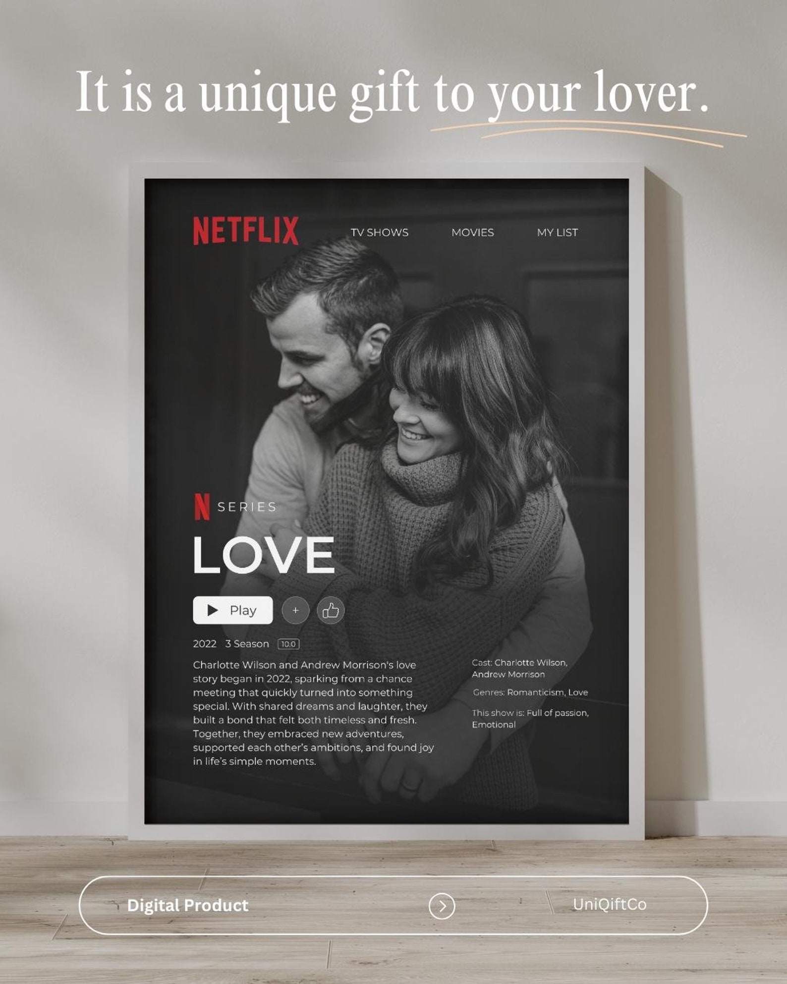 Netflix Rolled Poster, Personalized TV Show Movie Theme Wall Art ...